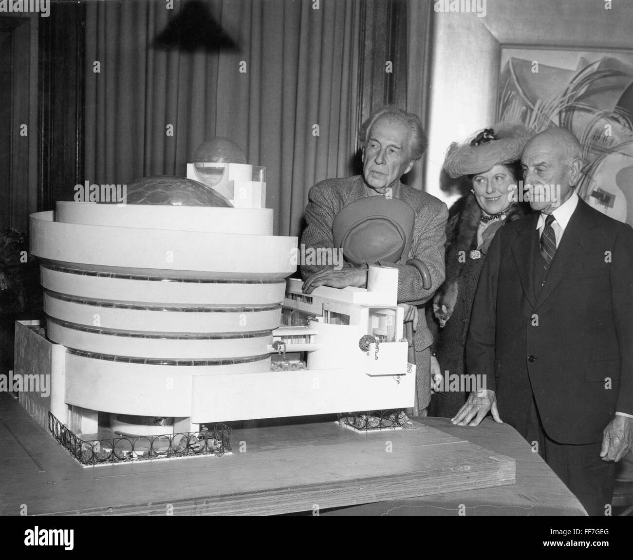 FRANK LLOYD WRIGHT /n(1869-1959). American architect. Wright (holding ...