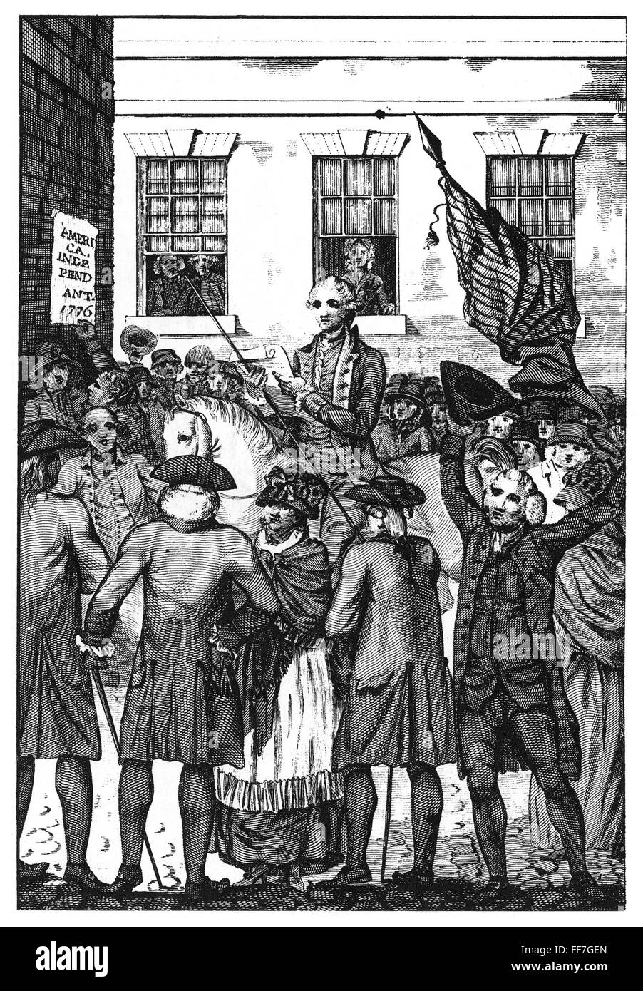 PHILADELPHIA, 1776. /nJohn Nixon making the first public reading of the ...