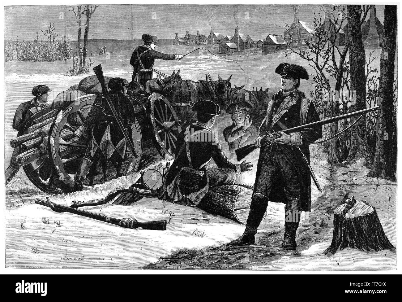 VALLEY FORGE: WINTER, 1777. /nA wagon carrying logs for the soldiers ...