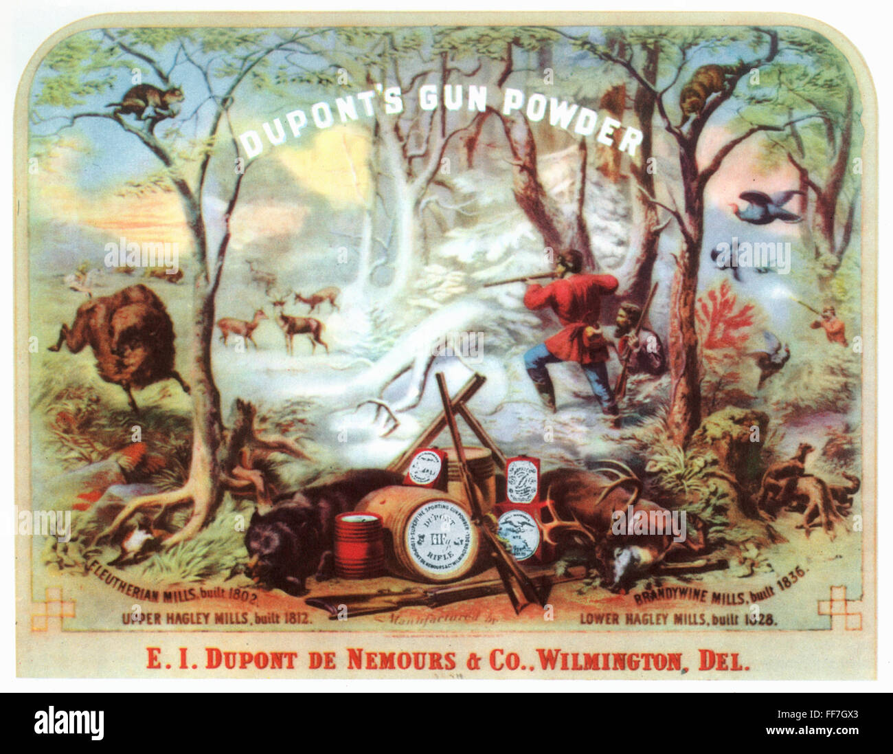 DUPONT AD, 19th CENTURY. /nA mid-19th century poster advertising DuPont ...