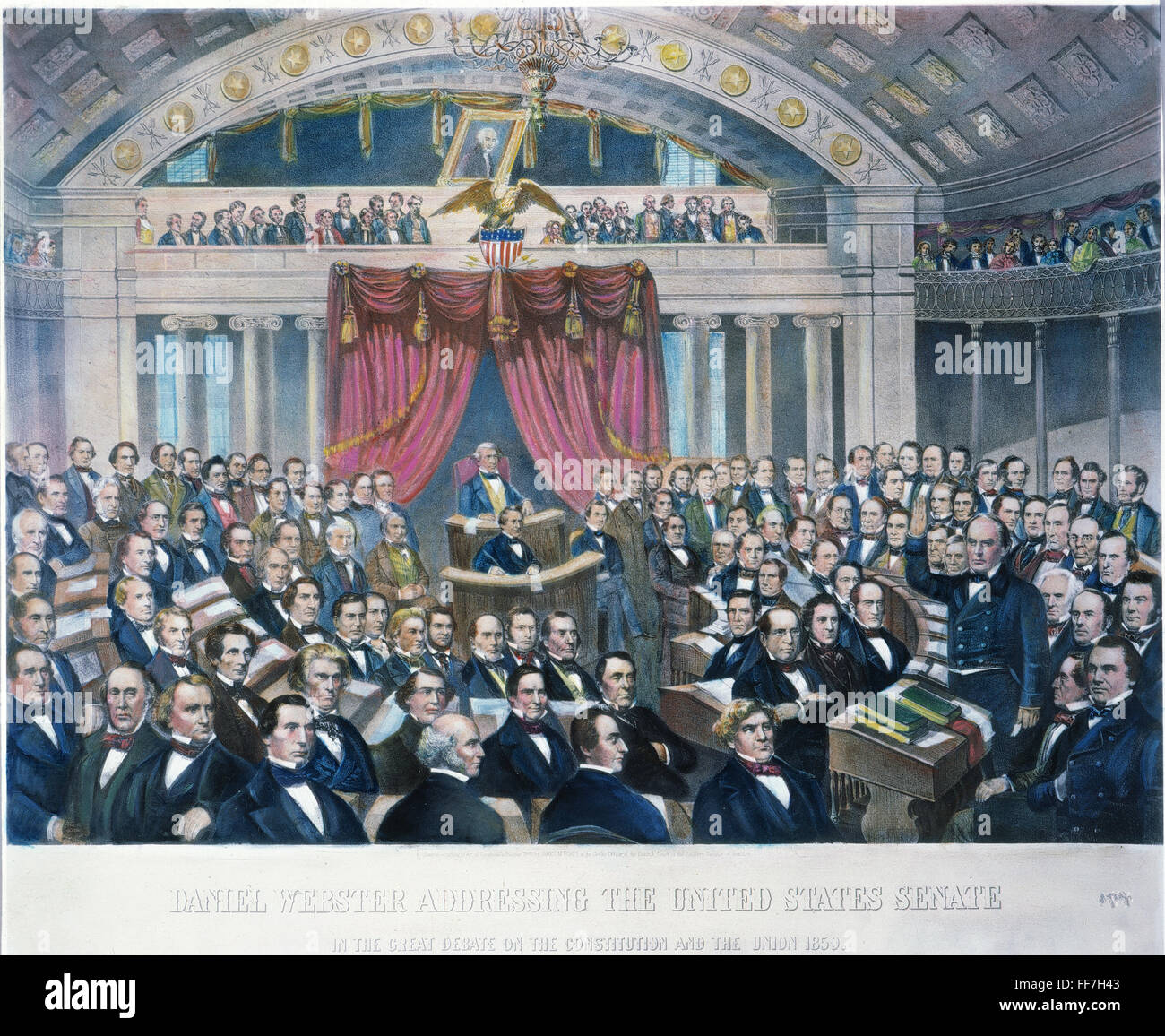 DANIEL WEBSTER (1782-1852). /nAmerican lawyer and statesman. Addressing ...