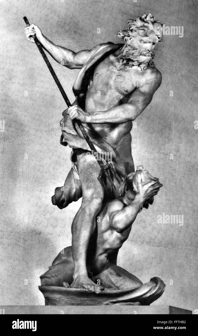 MYTHOLOGY: POSEIDON. /nPoseidon and Triton. Marble by Giovanni Lorenzo ...