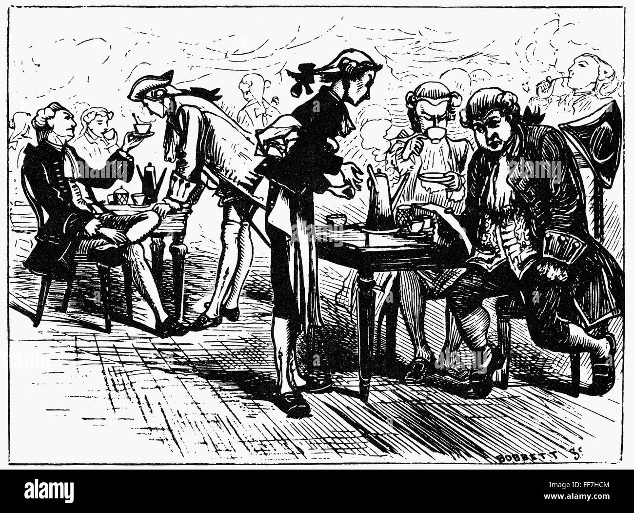 COLONIAL COFFEE HOUSE. /nA coffee house in colonial America, 18th ...