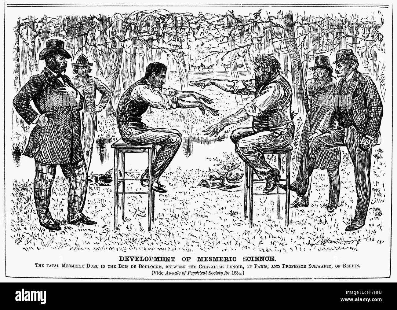 HYPNOSIS: CARTOON, 1883. /n'Development of Mesmeric Science.' An ...