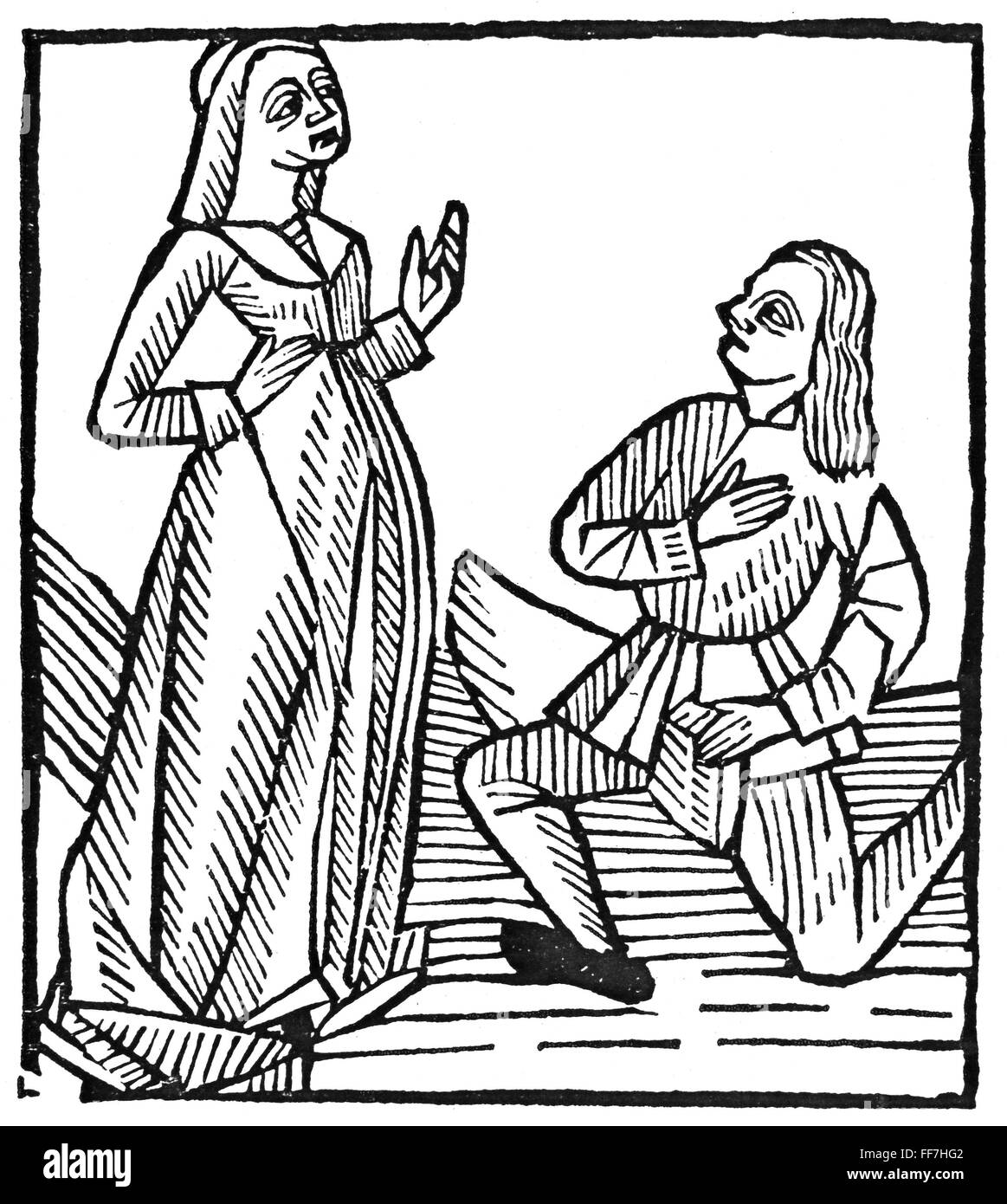 THE PROPOSAL, 1503. /nWoodcut, French, 1503 Stock Photo - Alamy