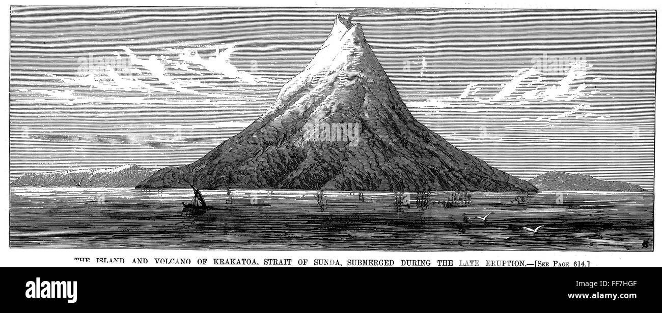 VOLCANO: KRAKATAU, 1883. /nKrakatau, in the Sunda Strait between ...