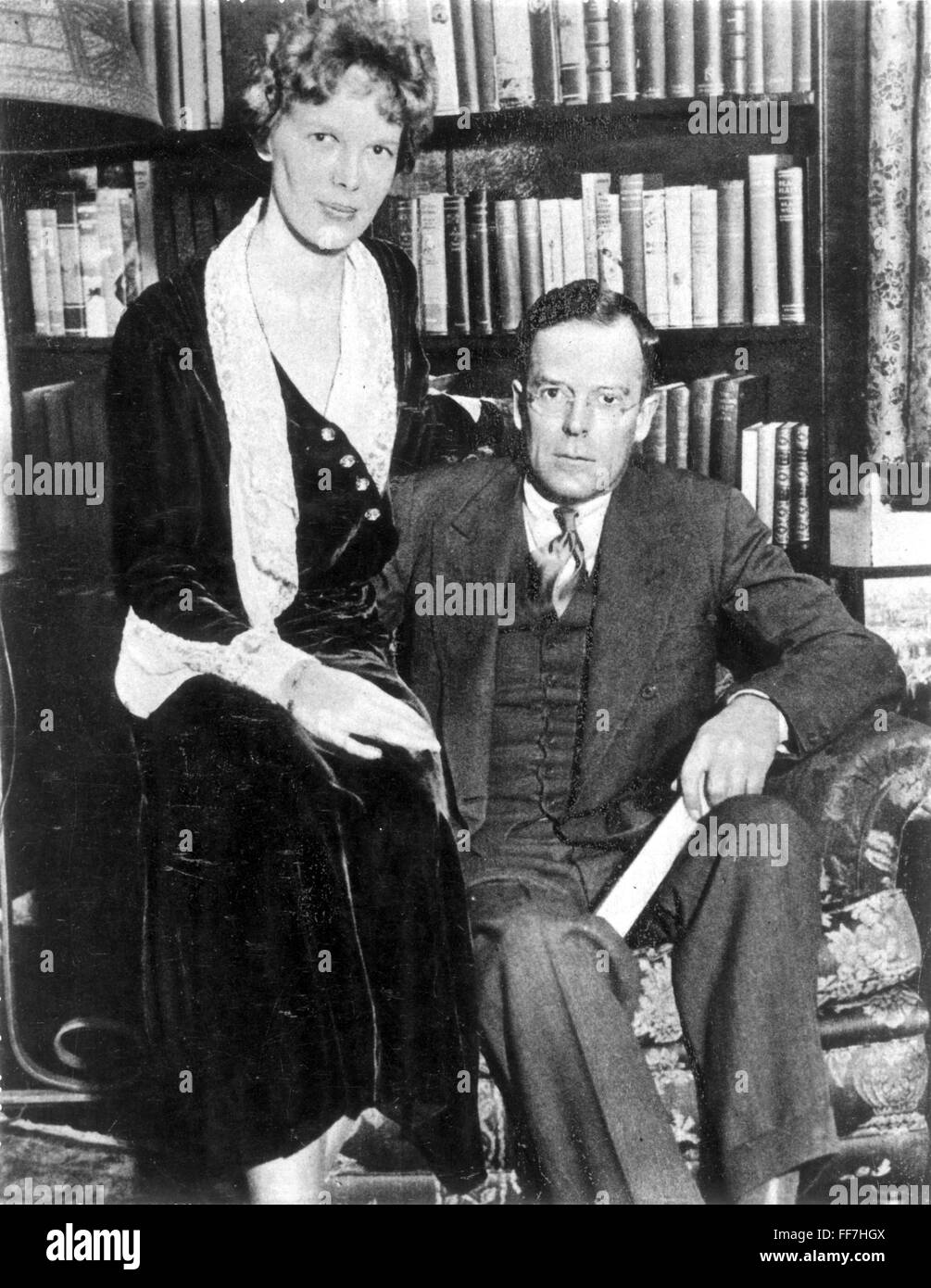 AMELIA EARHART (1897-1937). /nAmerican aviator. With her husband ...