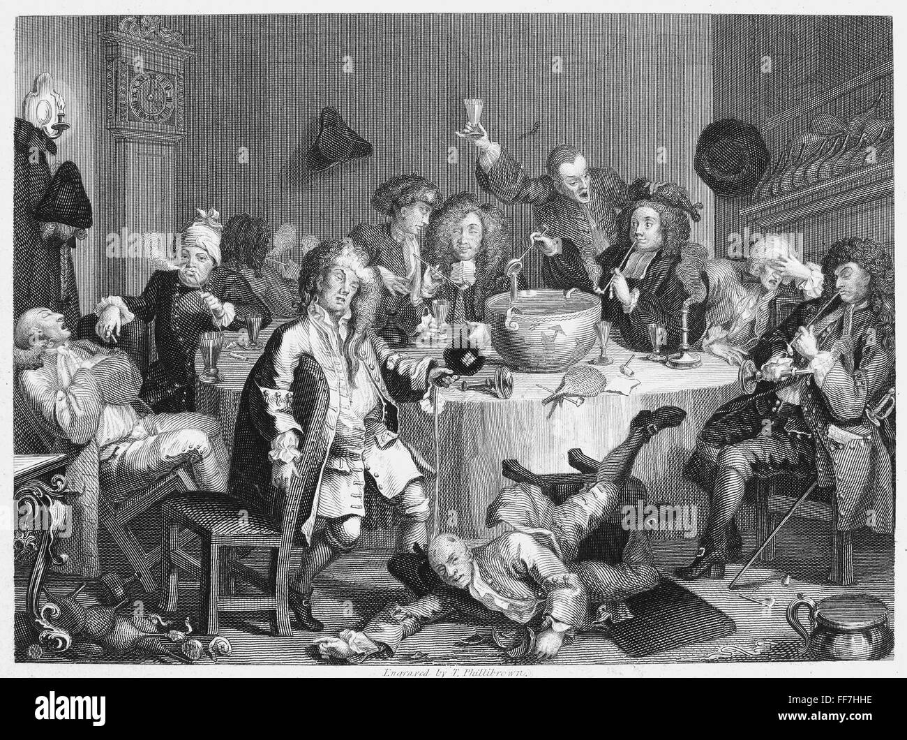 HOGARTH: RAKE'S PROGRESS. /n'A Midnight Modern Conversation.' Steel ...