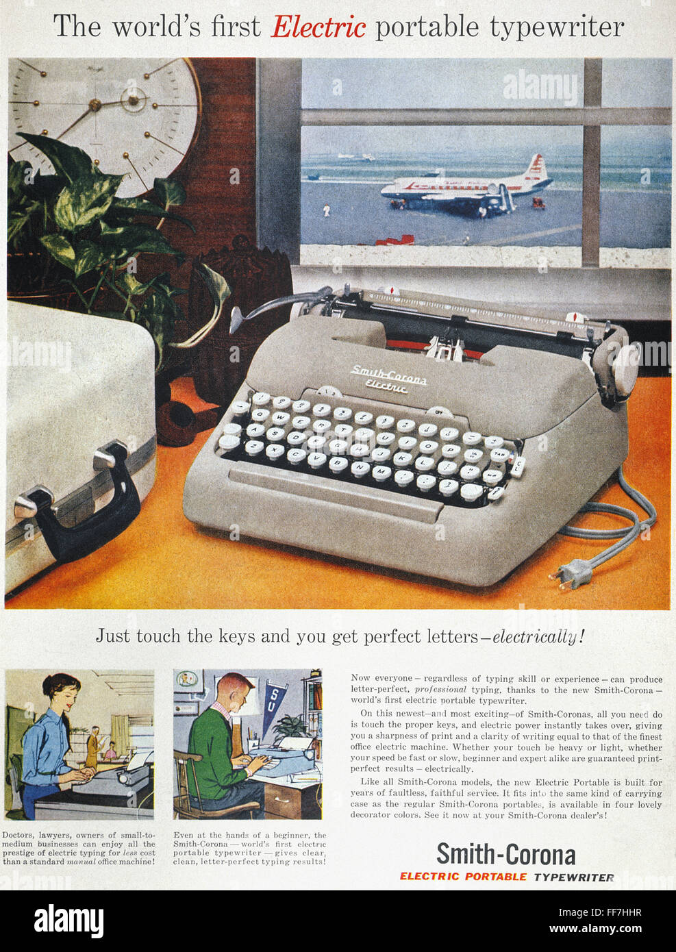TYPEWRITER AD, 1957. /nSmith-Corona typewriter advertisement from an ...