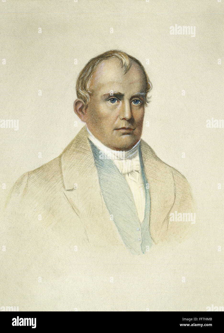 SAMUEL SLATER (1768-1835). /nAmerican industrialist: colored stipple ...