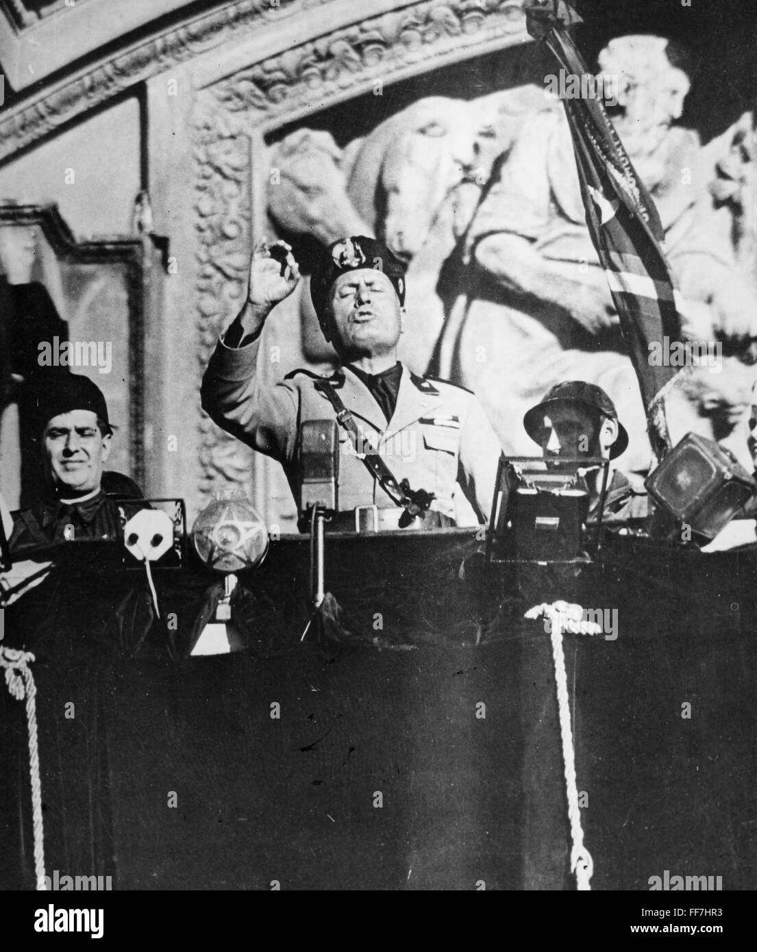 BENITO MUSSOLINI (1883-1945). /nItalian dictator. Speaking in Rome ...