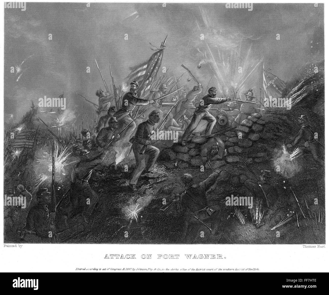 BATTLE OF FORT WAGNER, 1863. /nThe 54th Massachusetts (Colored ...