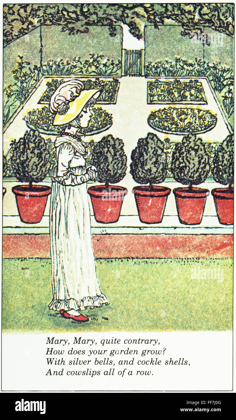 MOTHER GOOSE, 1881. /n'Mary, Mary, quite contrary.' Drawing by Kate ...