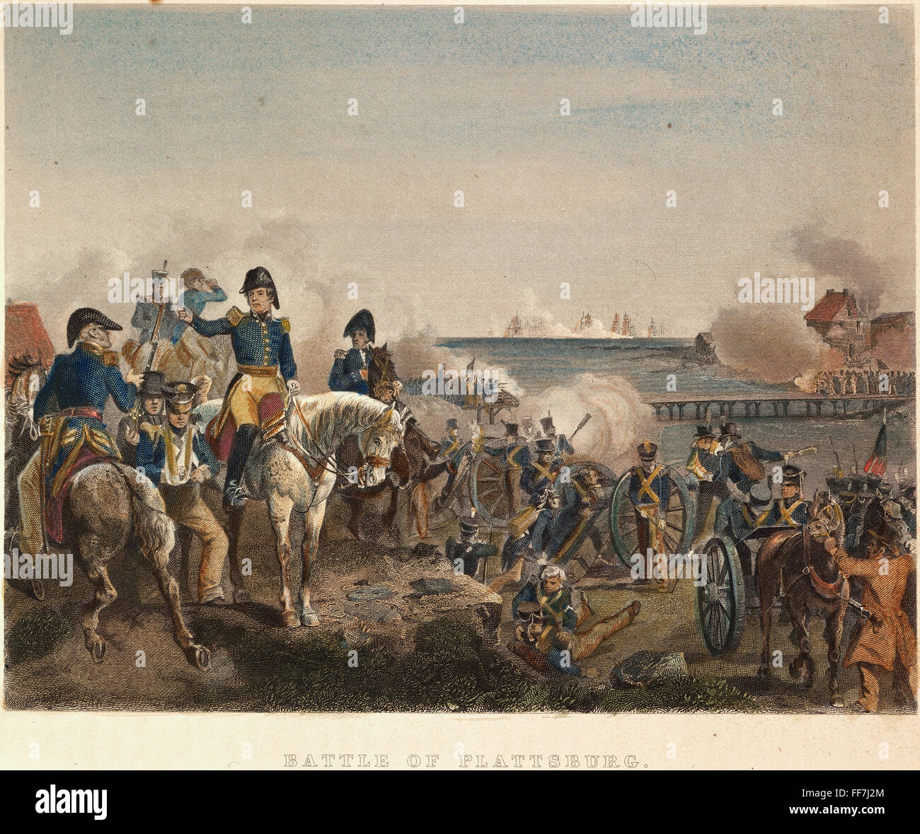 BRITISH DEFEAT, 1814. /nLand forces under General Alexander Macomb ...