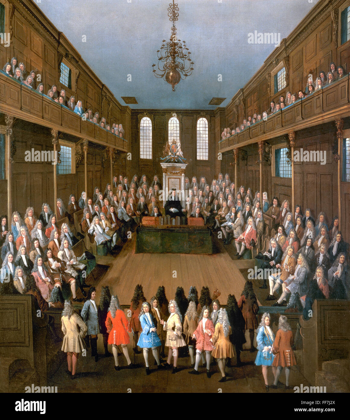 BRITISH PARLIAMENT, c1710. /nThe House of Commons in session, Sir ...