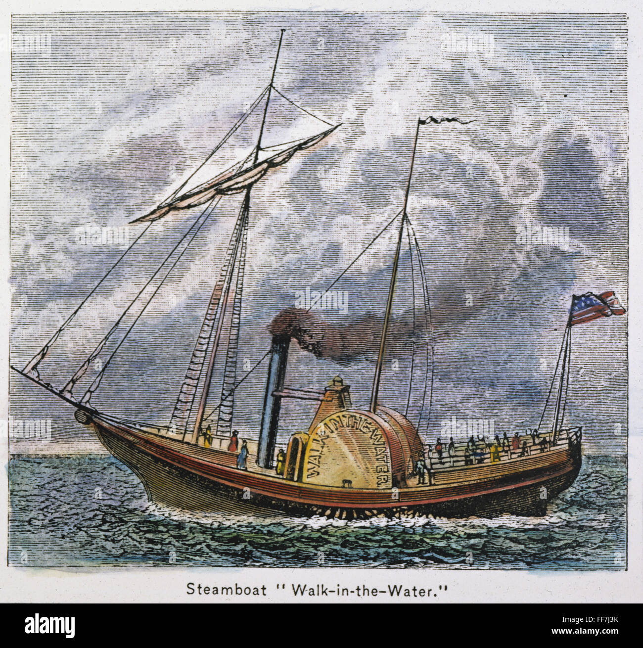 GREAT LAKES STEAMER. /n'Walk-in-the-Water,' the first steamboat in ...
