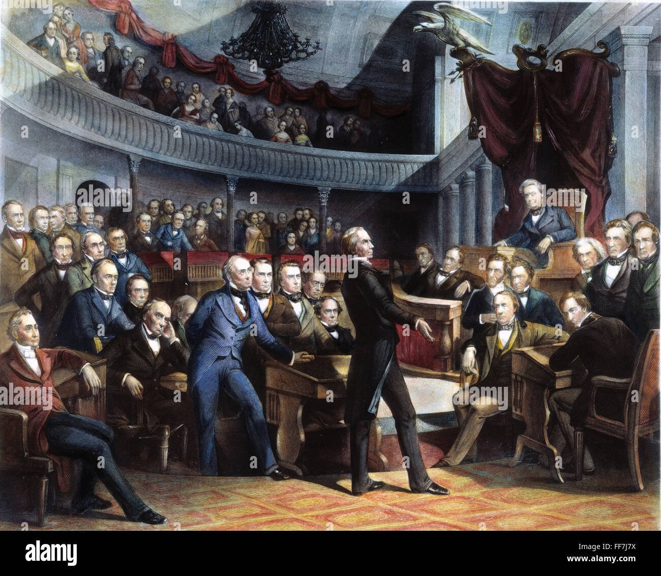 HENRY CLAY, 1850. /nHenry Clay offering his California Compromise to ...