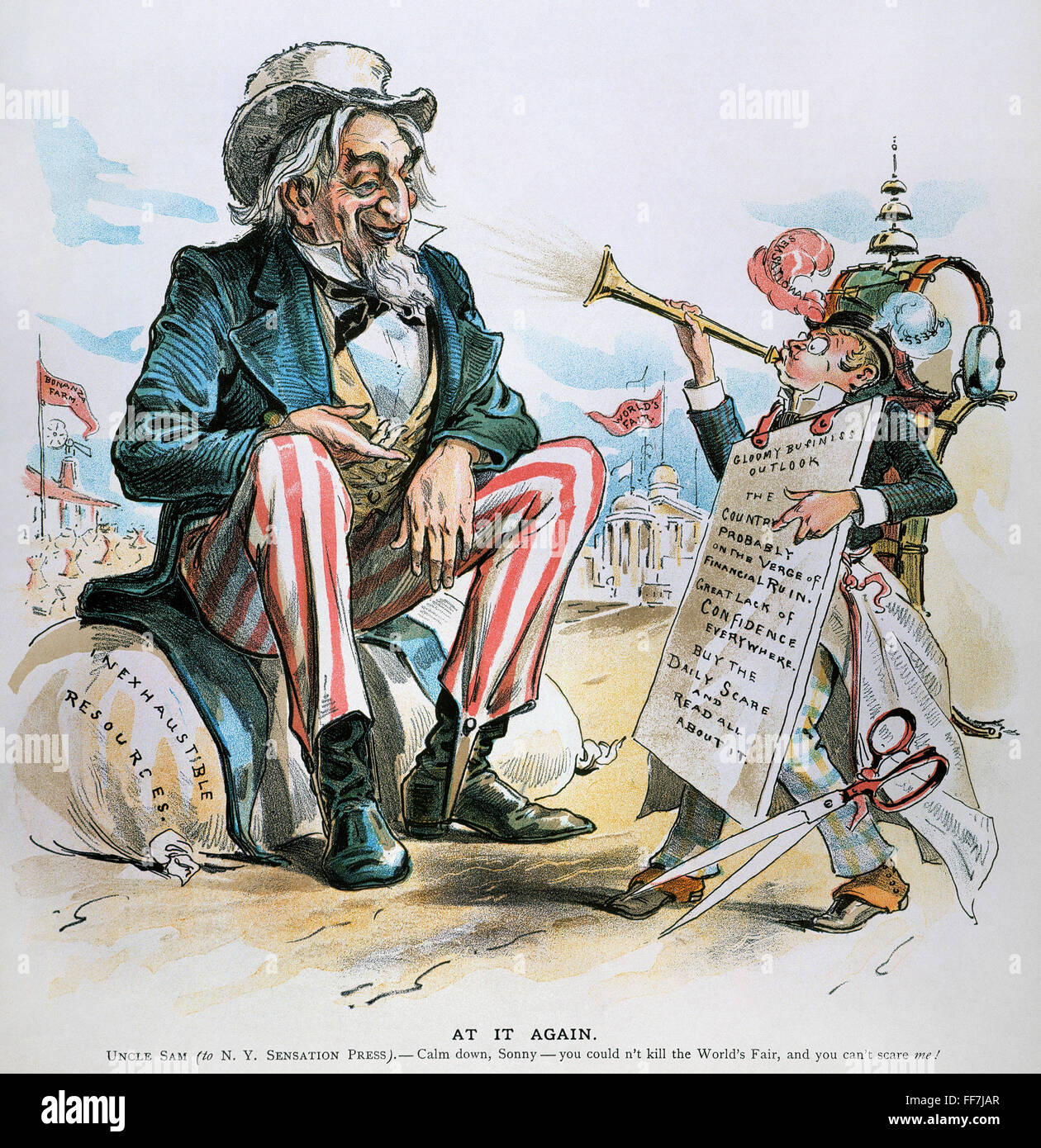 CARTOON: UNCLE SAM, 1893. /nAmerican cartoon, 1893, depicting an Uncle ...