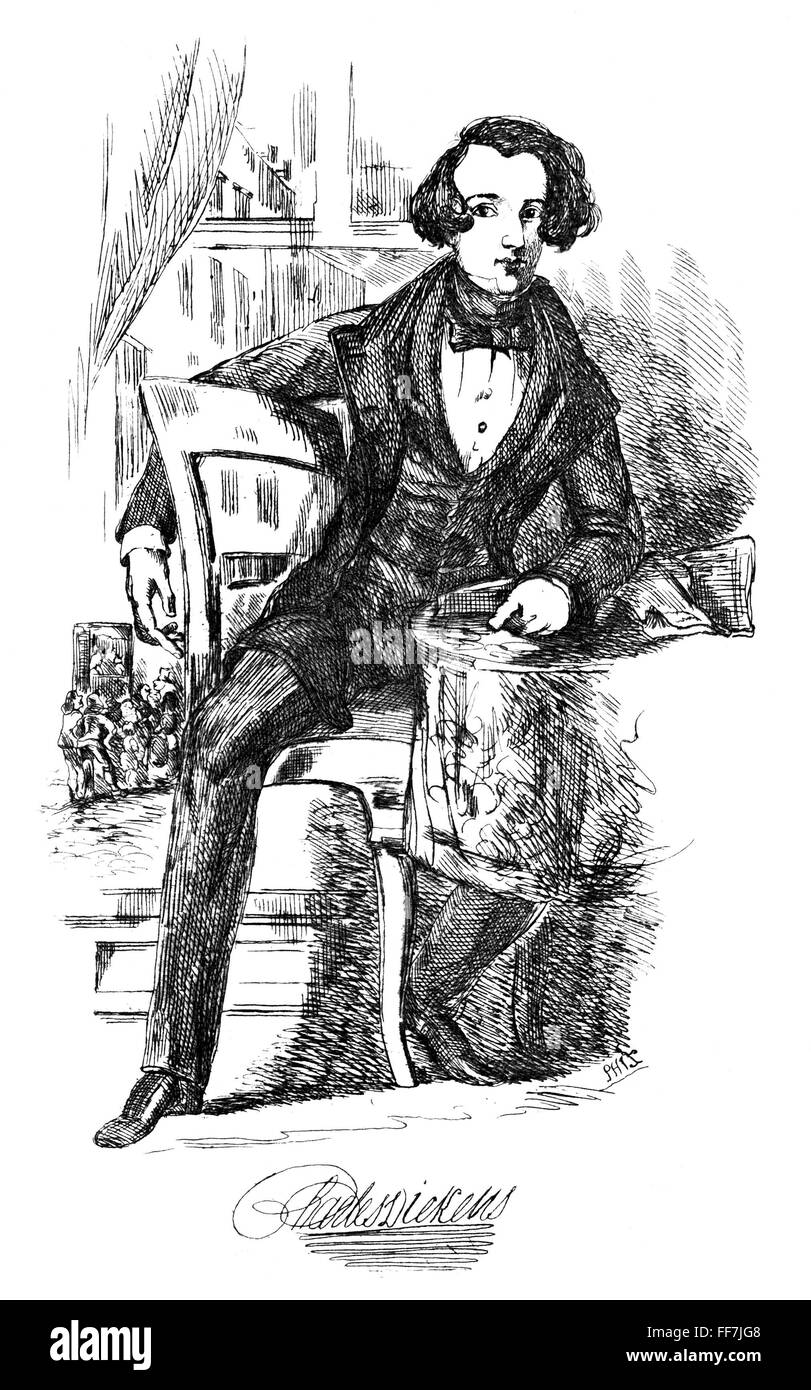 CHARLES DICKENS (1812-1870). /nEnglish novelist. Etching after a ...