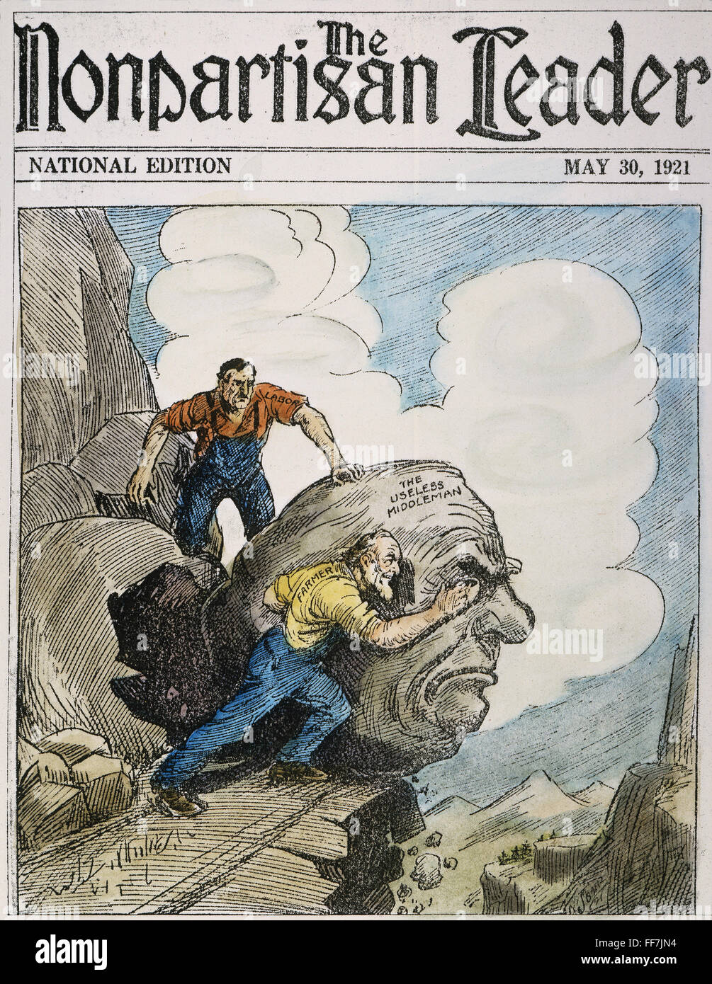 LABOR CARTOON, 1921. /nCartoon by John Miller Baer on the front page of ...