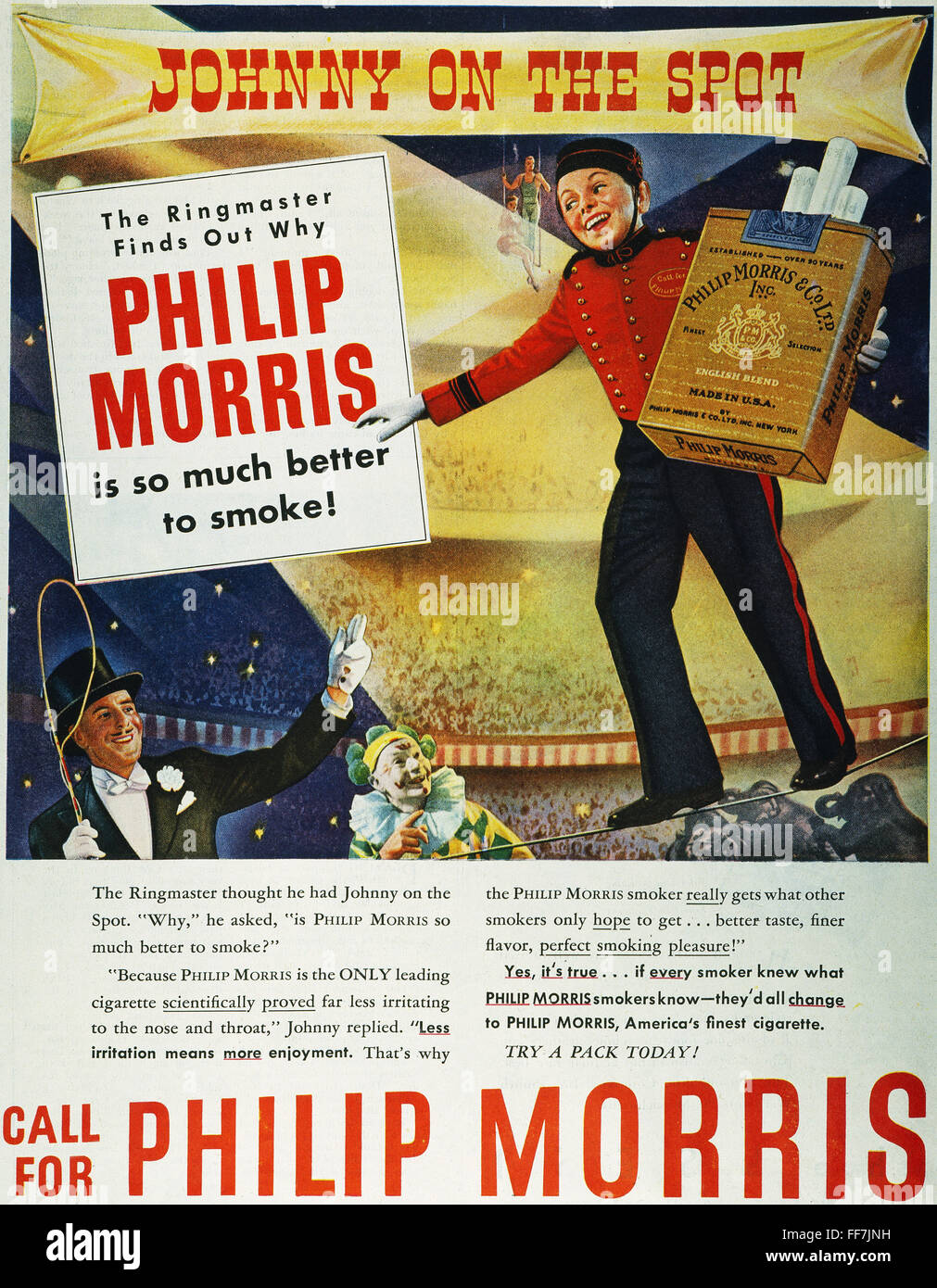 PHILIP MORRIS CIGARETTE AD. /nAn advertisement for Philip Morris ...