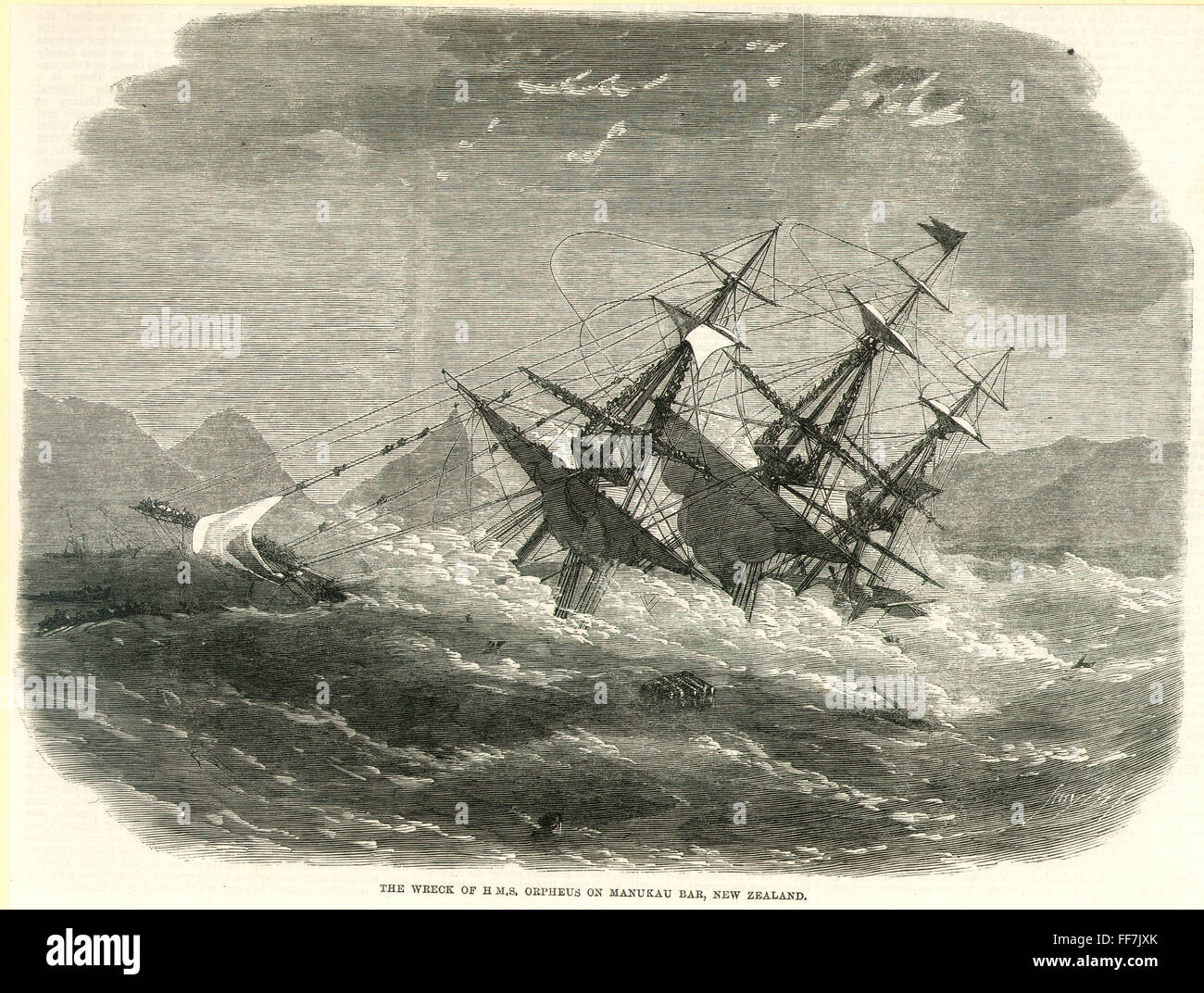 SHIPWRECK, 1863. /nWood engraving, English Stock Photo - Alamy