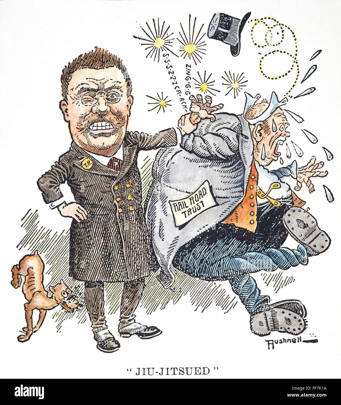 T. ROOSEVELT CARTOON. /n'Jiu-Jitsued': American cartoon, c1906, showing ...