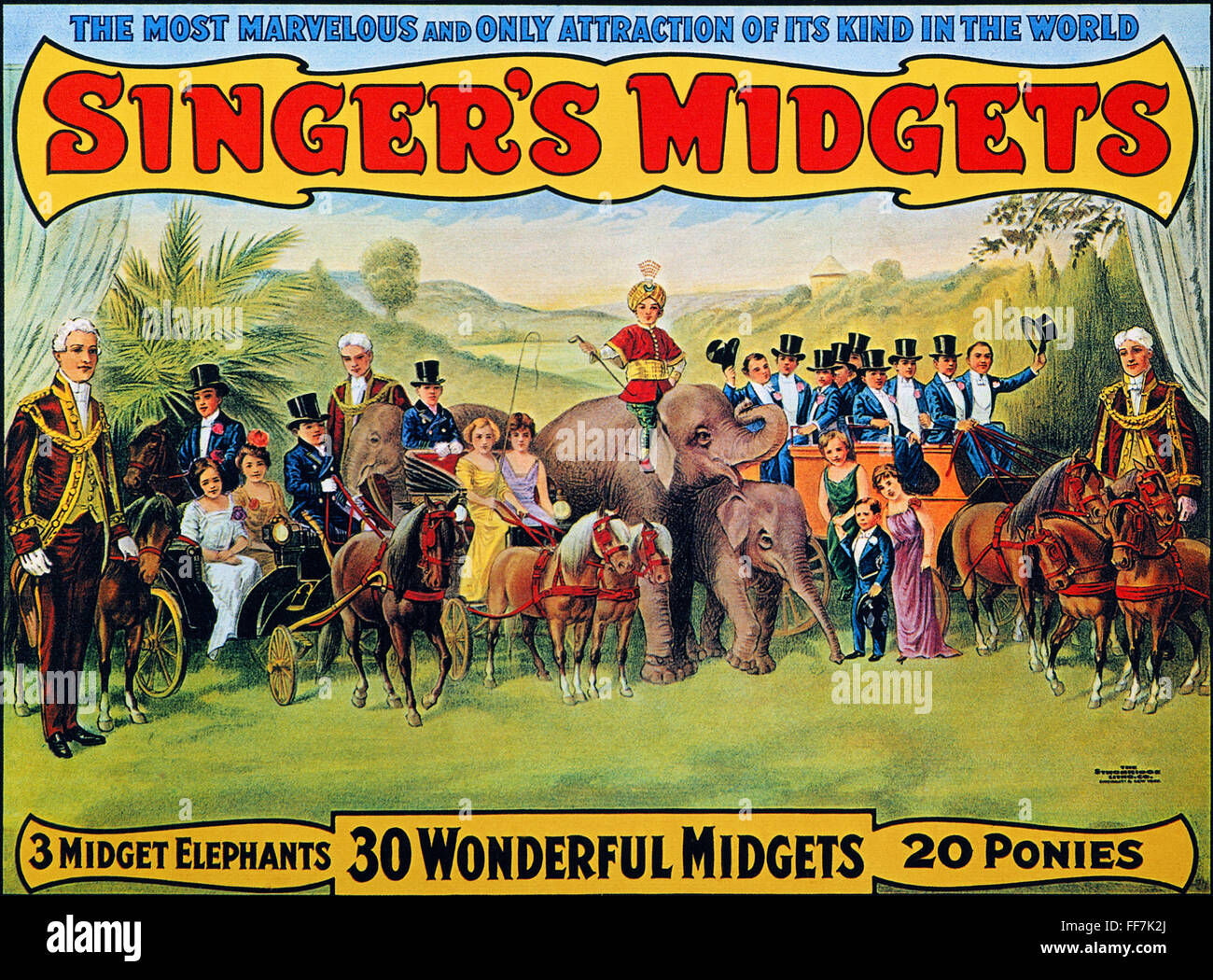 CIRCUS POSTER, c1910. /nAmerican circus poster, c1910, featuring Singer ...