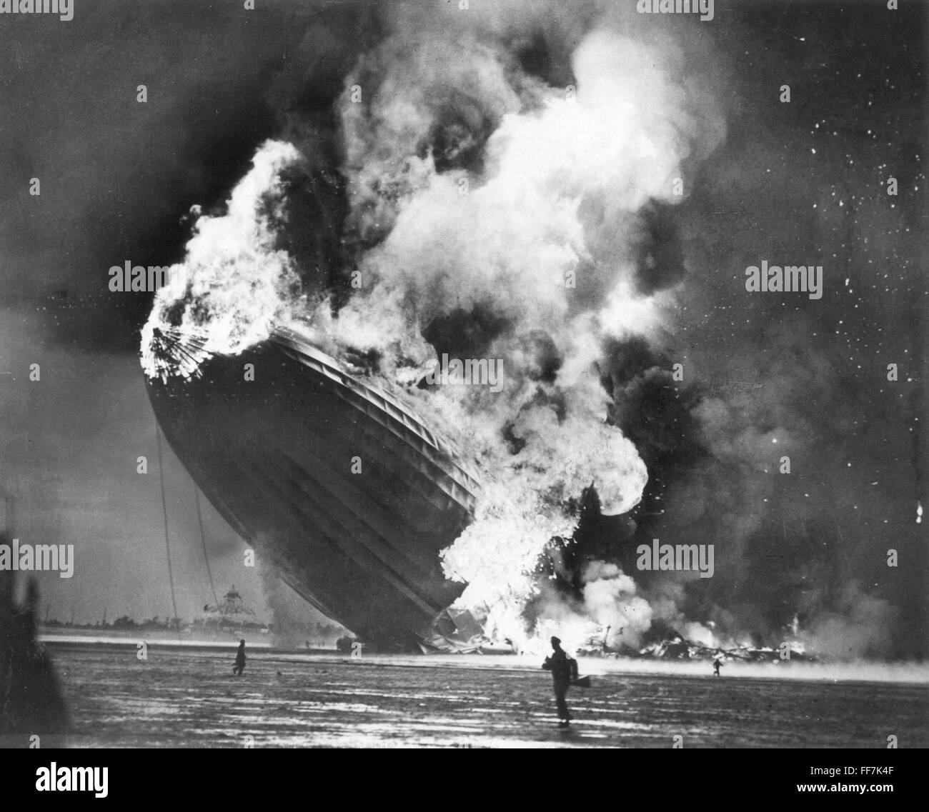 THE HINDENBURG, 1937. /nThe burning of the German zeppelin 'Hindenburg ...