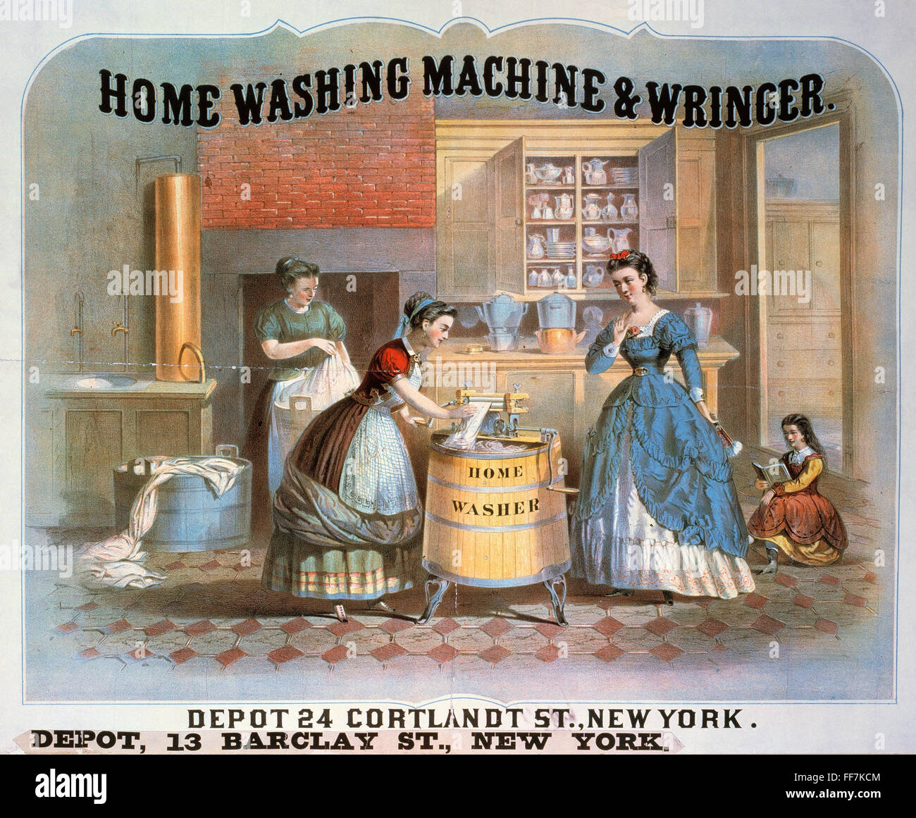 WASHING MACHINE AD, 1869. /nAmerican lithograph advertising poster ...