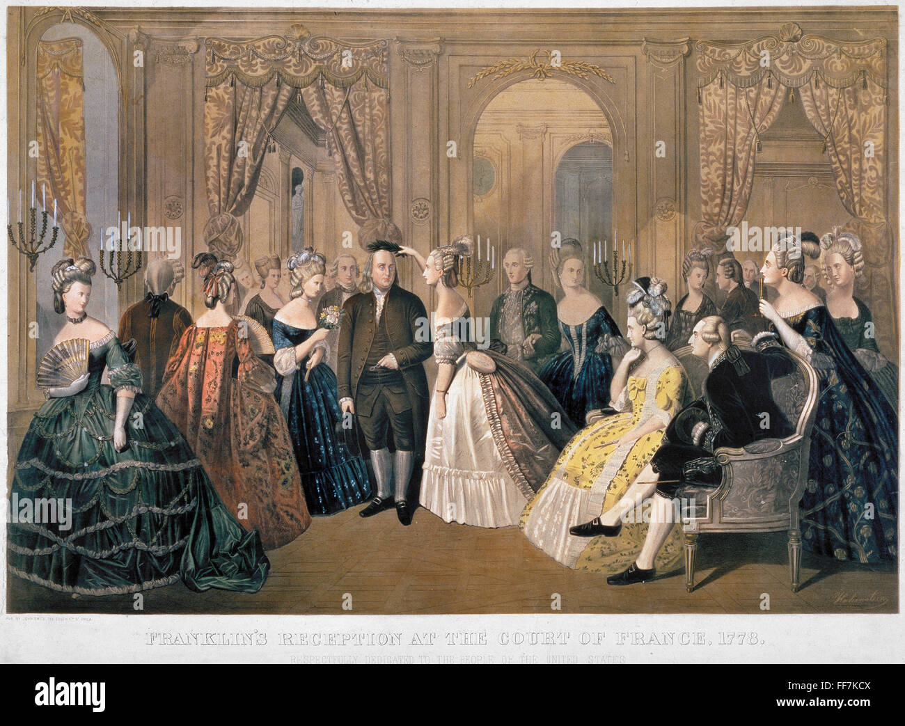FRANKLIN AT VERSAILLES. /nBenjamin Franklin's reception at the Court of ...