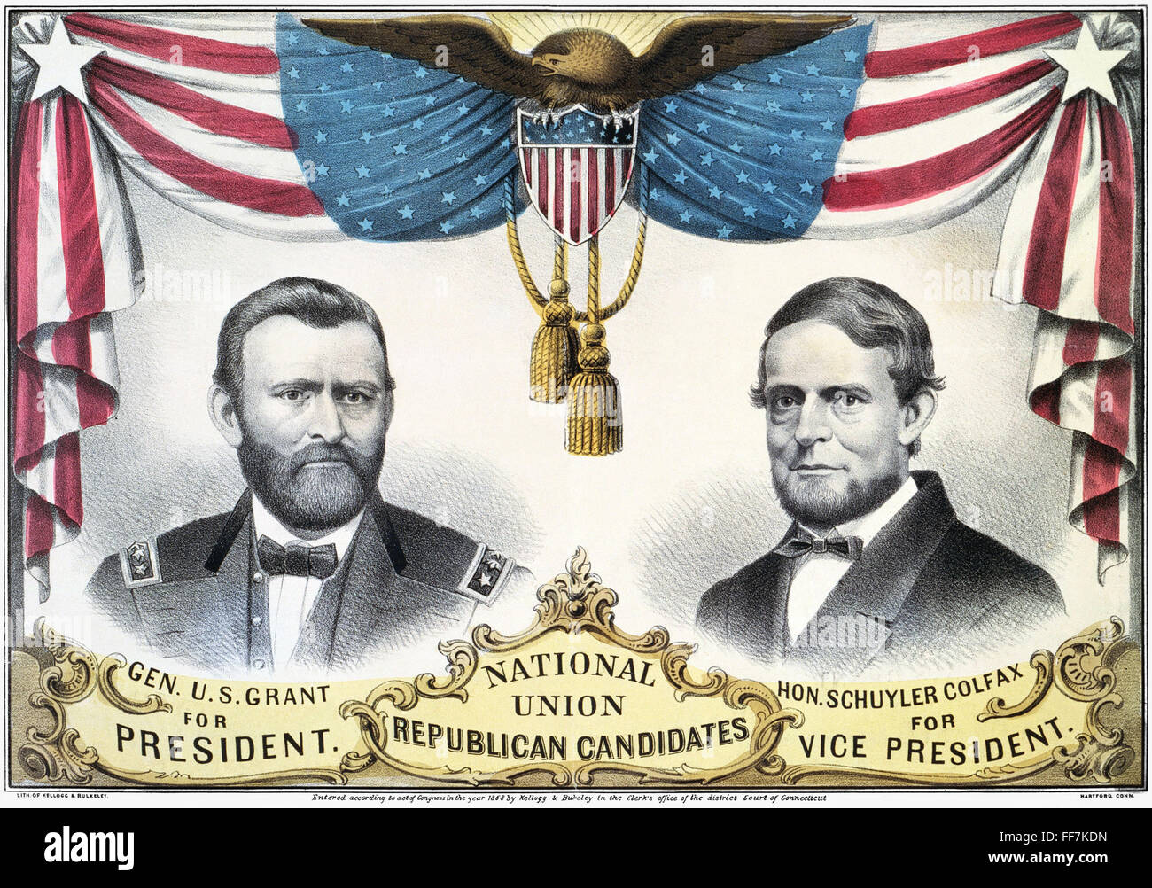 PRESIDENTIAL CAMPAIGN, 1868. /nUlysses S. Grant and Schulyer Colfax as ...
