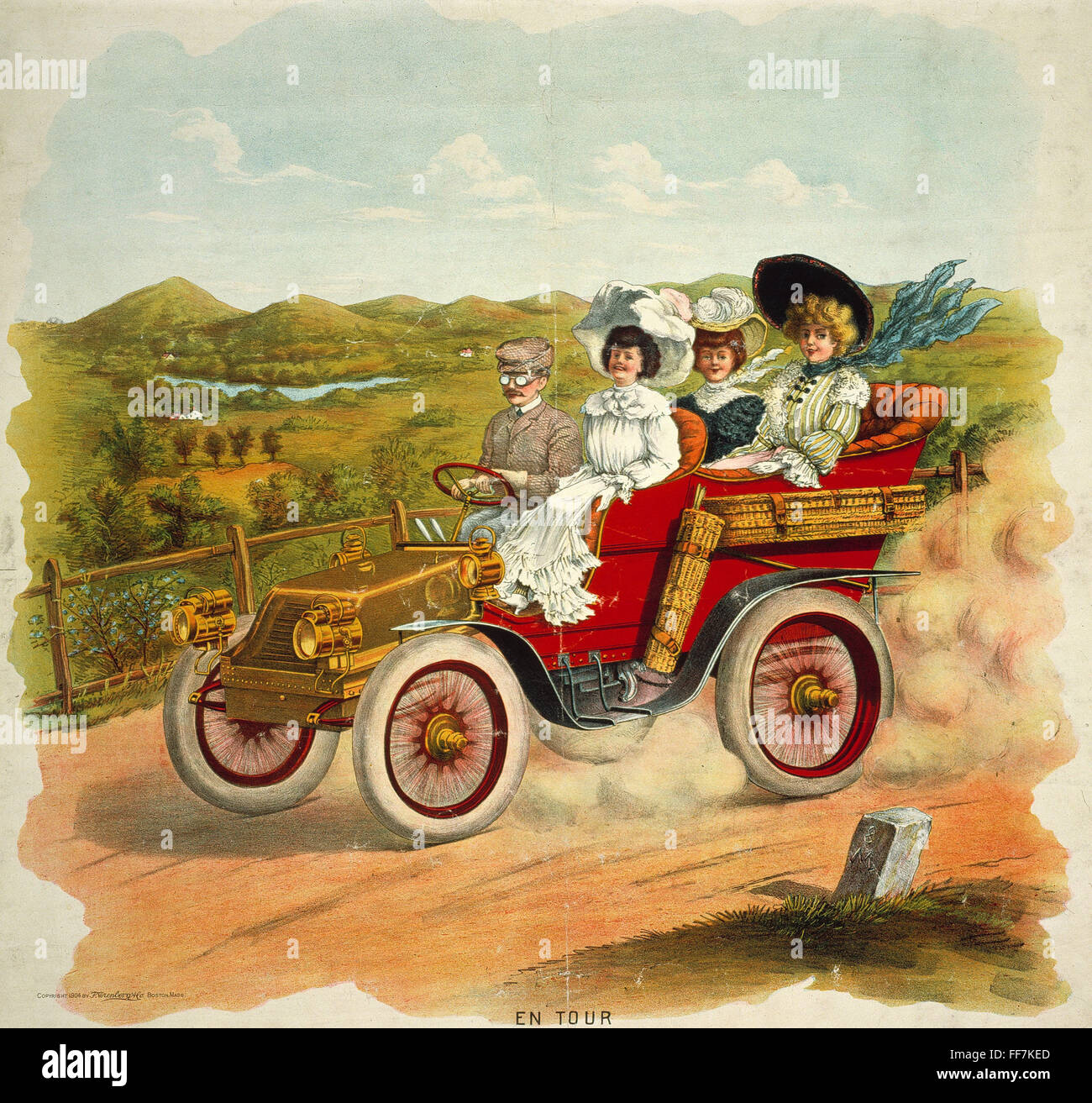 AUTOMOBILE, 1904. /n'En Tour.' Lithograph, American, 1904 Stock Photo ...