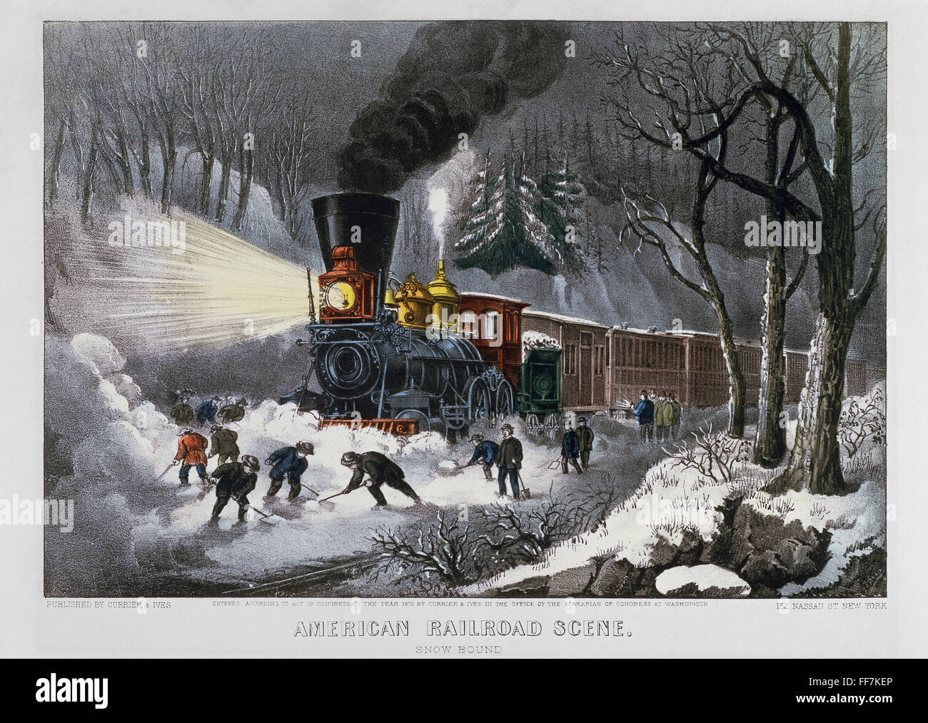 RAILROAD SNOW SCENE, 1872. /nAmerican Railroad Scene-Snow Bound ...