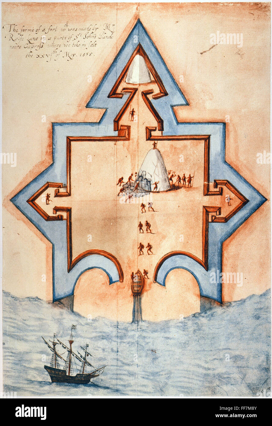 PUERTO RICO: FORT, 1585. /nPlan of fortified entrenchments near Cape ...