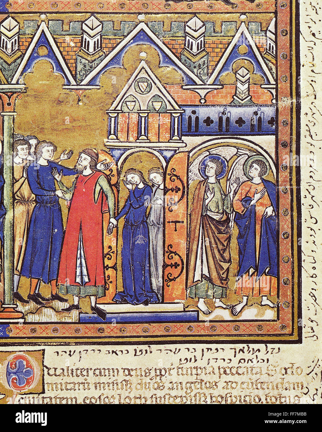 LOT AND DAUGHTERS. /nThe baseness of the Sodomites (Lot in a long red ...