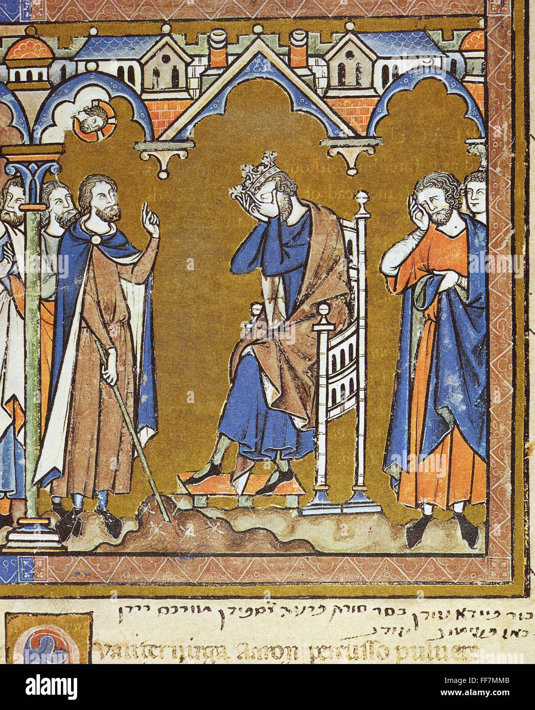 PLAGUE OF LICE & FLIES. /n(Exodus 8: 17-25). French manuscript ...