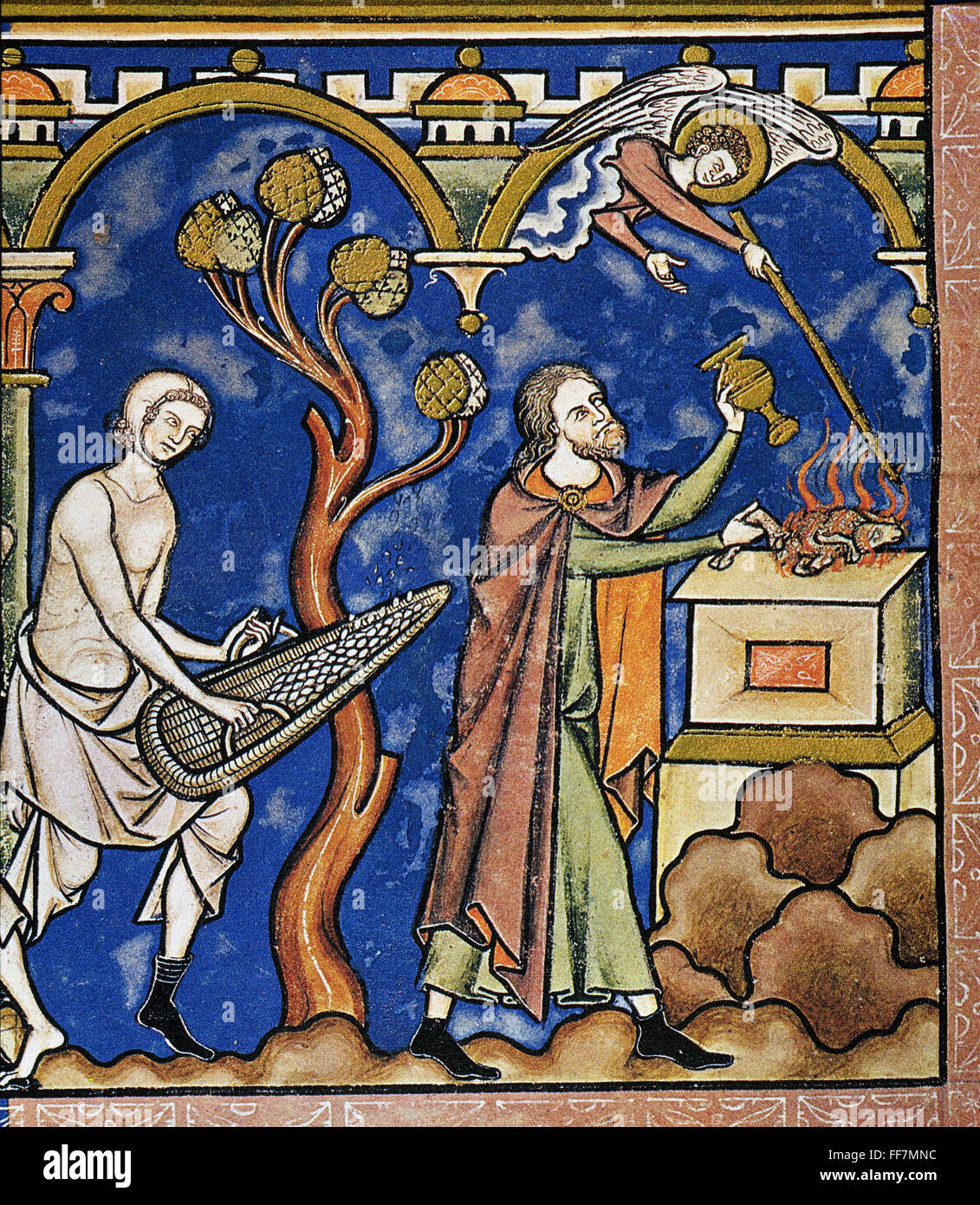 GIDEON'S SACRIFICE. /nThe Kindling of Gideon's sacrifice (Judges VI: 11 ...