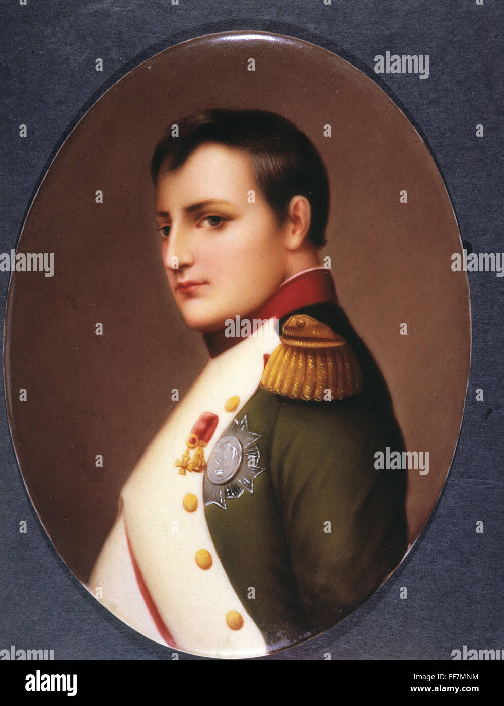 NAPOLEON BONAPARTE /n(1769-1821). Miniature by unknown artist Stock ...