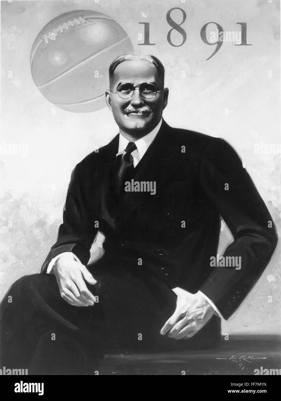 JAMES NAISMITH (1861-1939). /nCanadian athletics teacher. Painting by ...