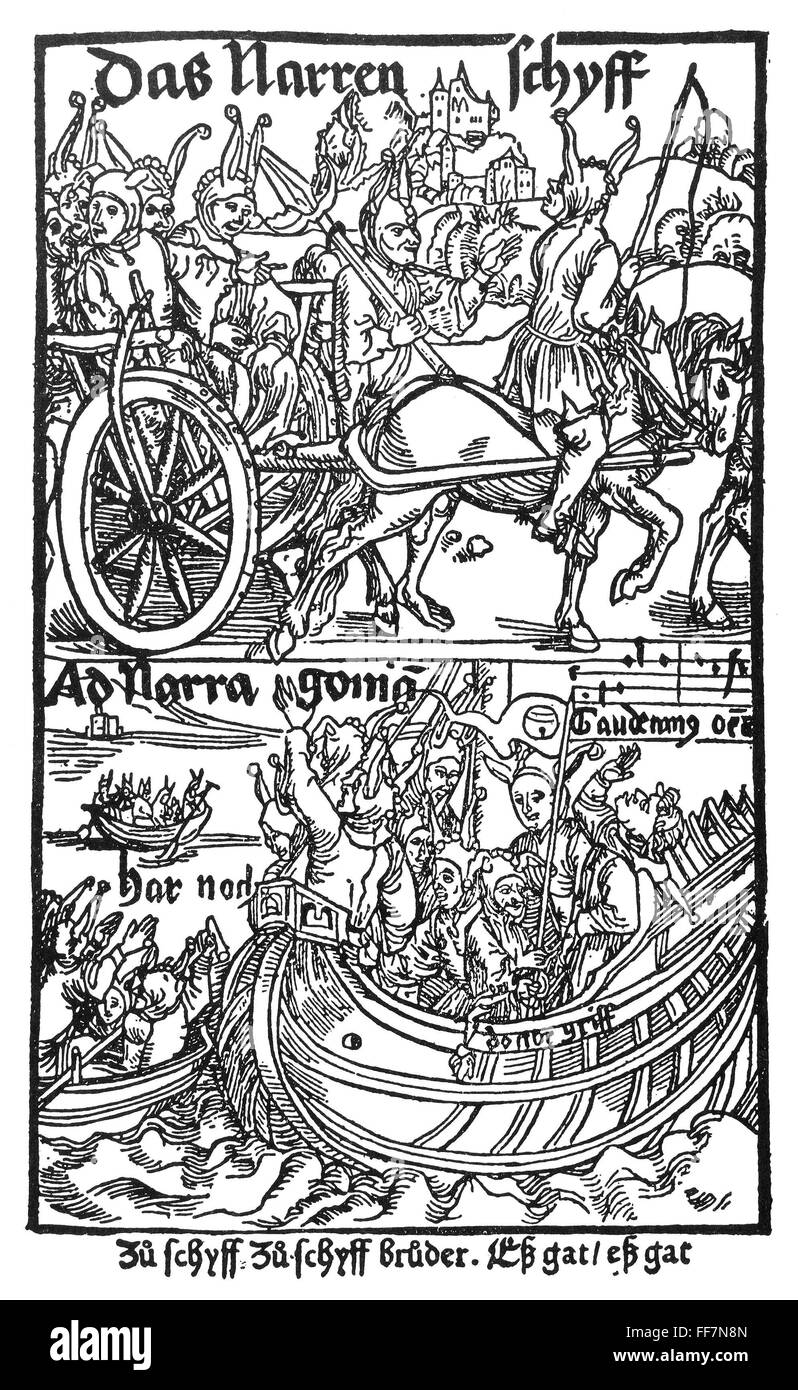 BRANT: SHIP OF FOOLS. /nWoodcut illustration to Sebastian Brant's 'Das ...