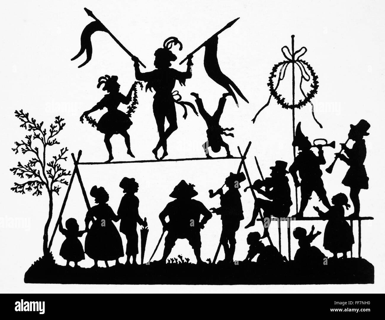 CIRCUS TROUPE. /nSilhouette, 19th century Stock Photo - Alamy