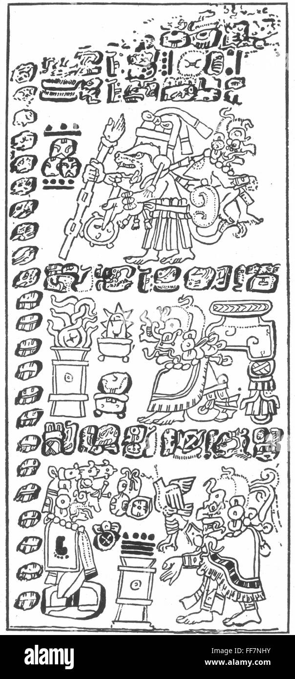 CODEX DRESDENSIS. /nMayan gods or priests and hieroglyphs from the ...