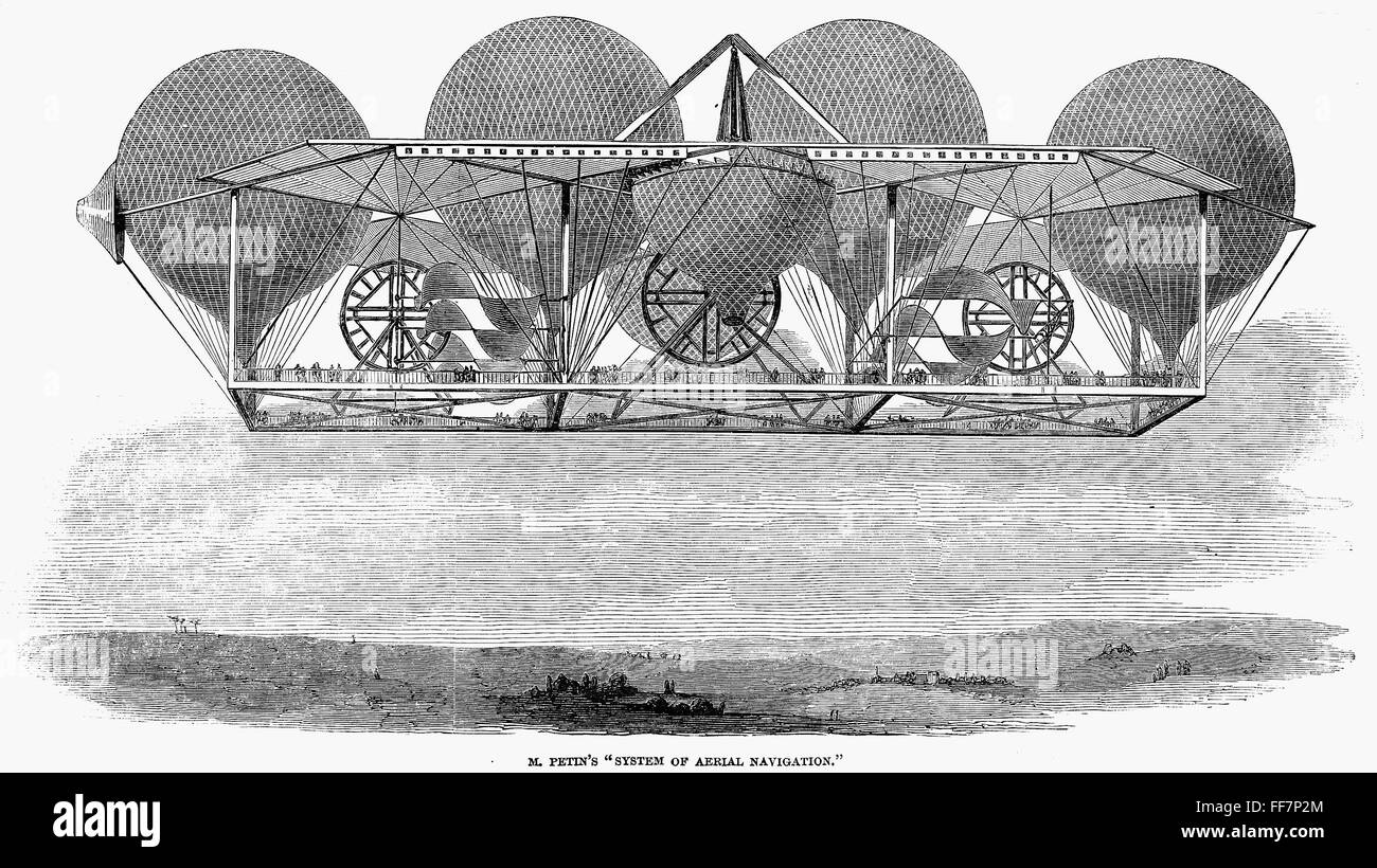 AEROSTATIC LOCOMOTIVE 1850. /nErnest PΘtin's 'aerostatic locomotive' of ...