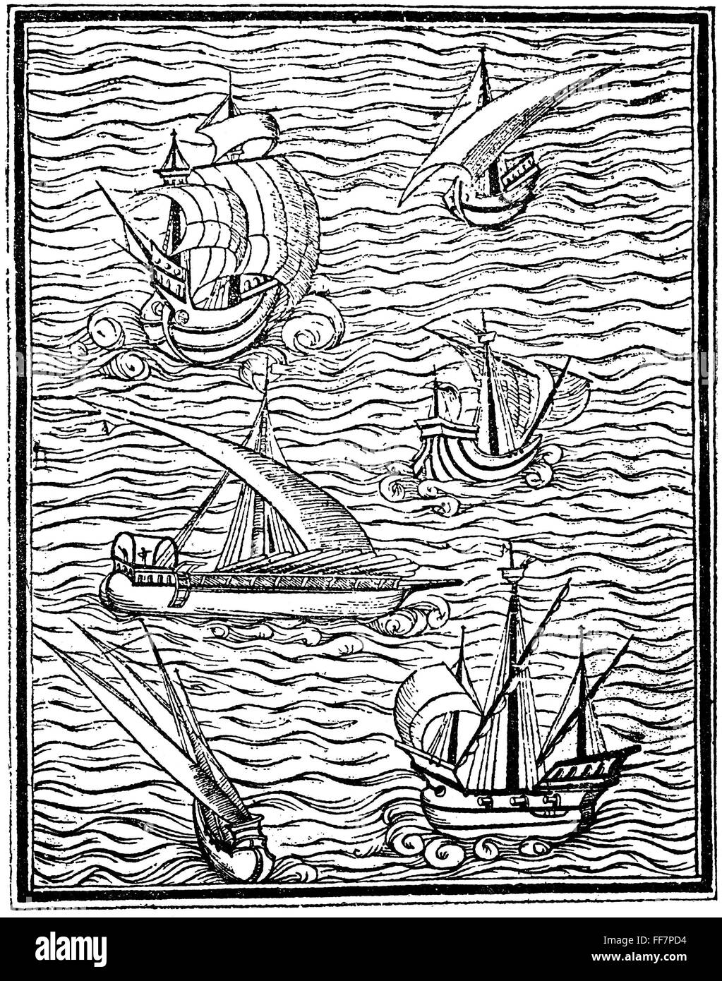 SPANISH SHIPS, 1545. /nVessels of the early Spanish navigators. Woodcut ...