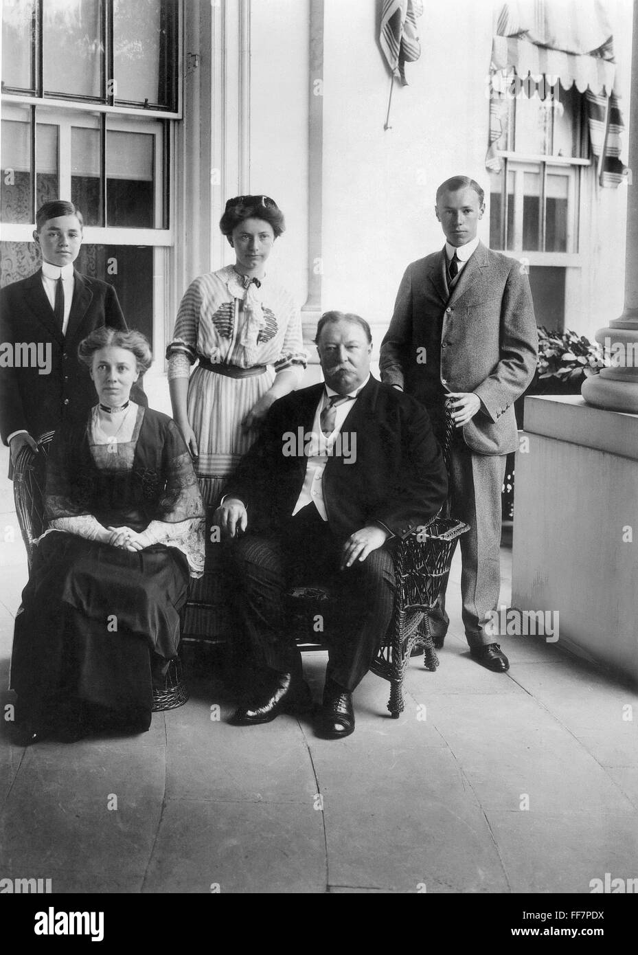 WILLIAM HOWARD TAFT FAMILY. /nLeft to right: Charles, Mrs. Taft, Helen ...