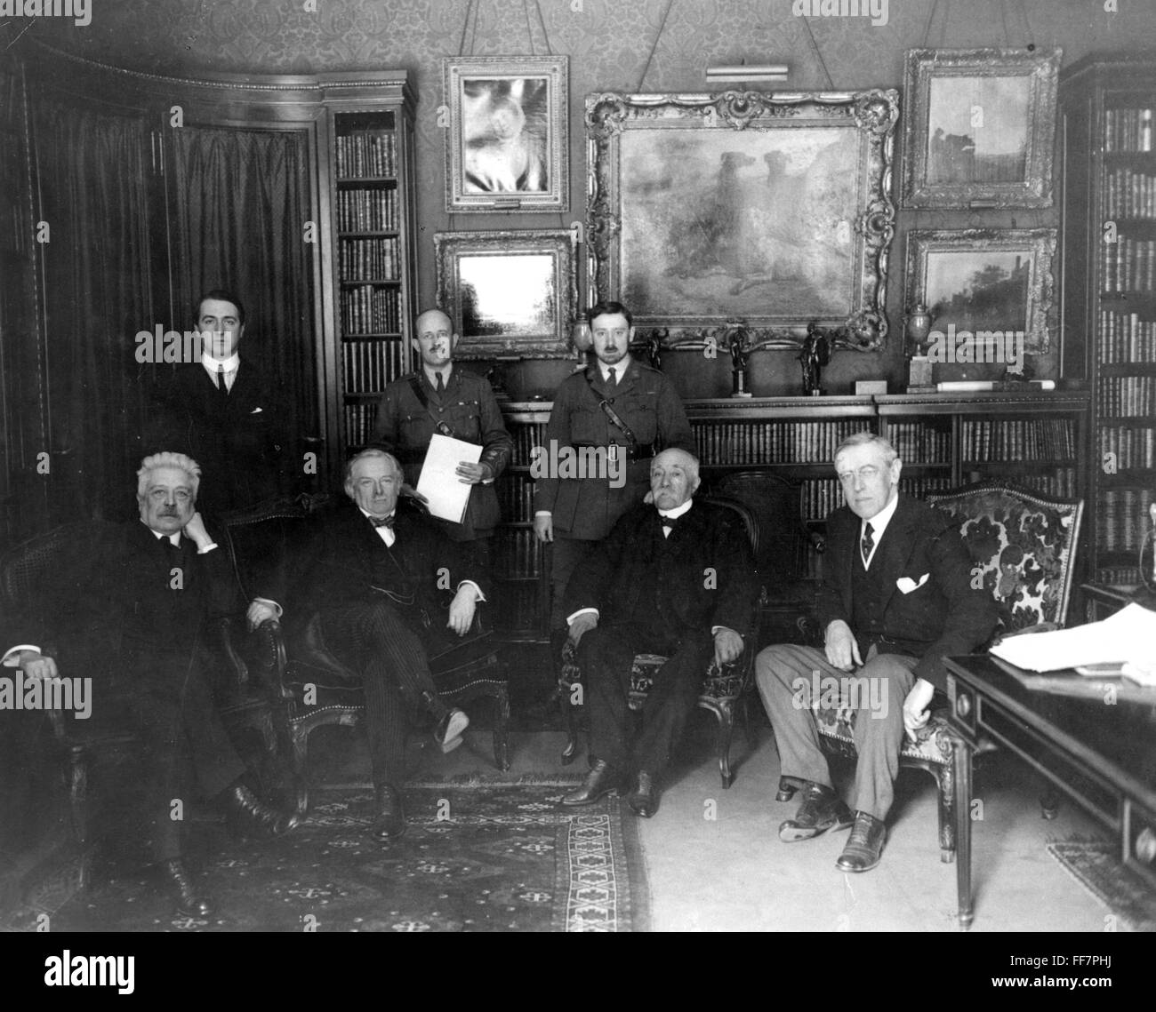 WORLD WAR I: BIG FOUR./nThe 'Big Four' in the Hotel Crillon, Paris ...