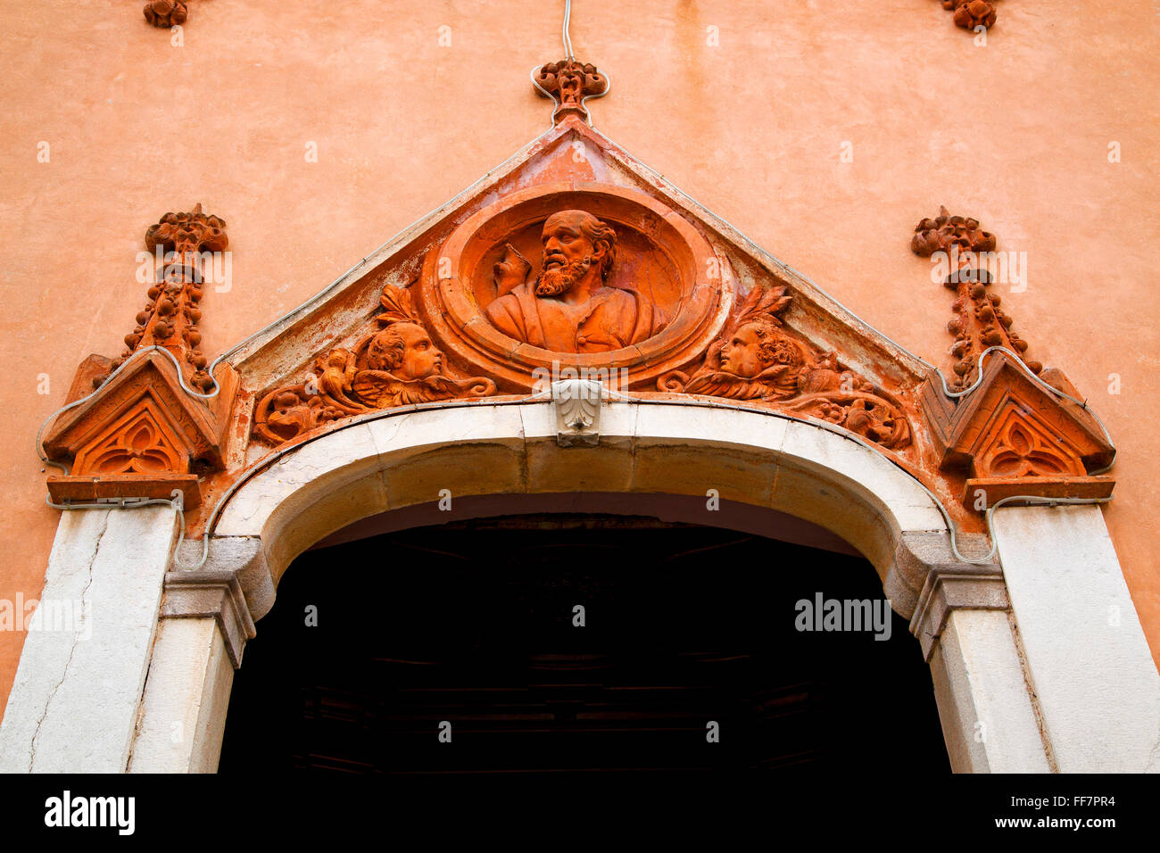 church door in italy lombardy column the milano old closed brick Stock ...