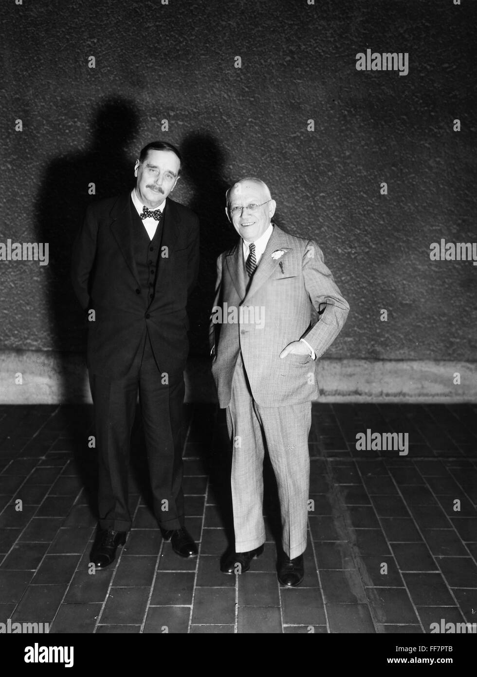 HERBERT GEORGE WELLS /n(1866-1946). English writer. Wells (left) with ...