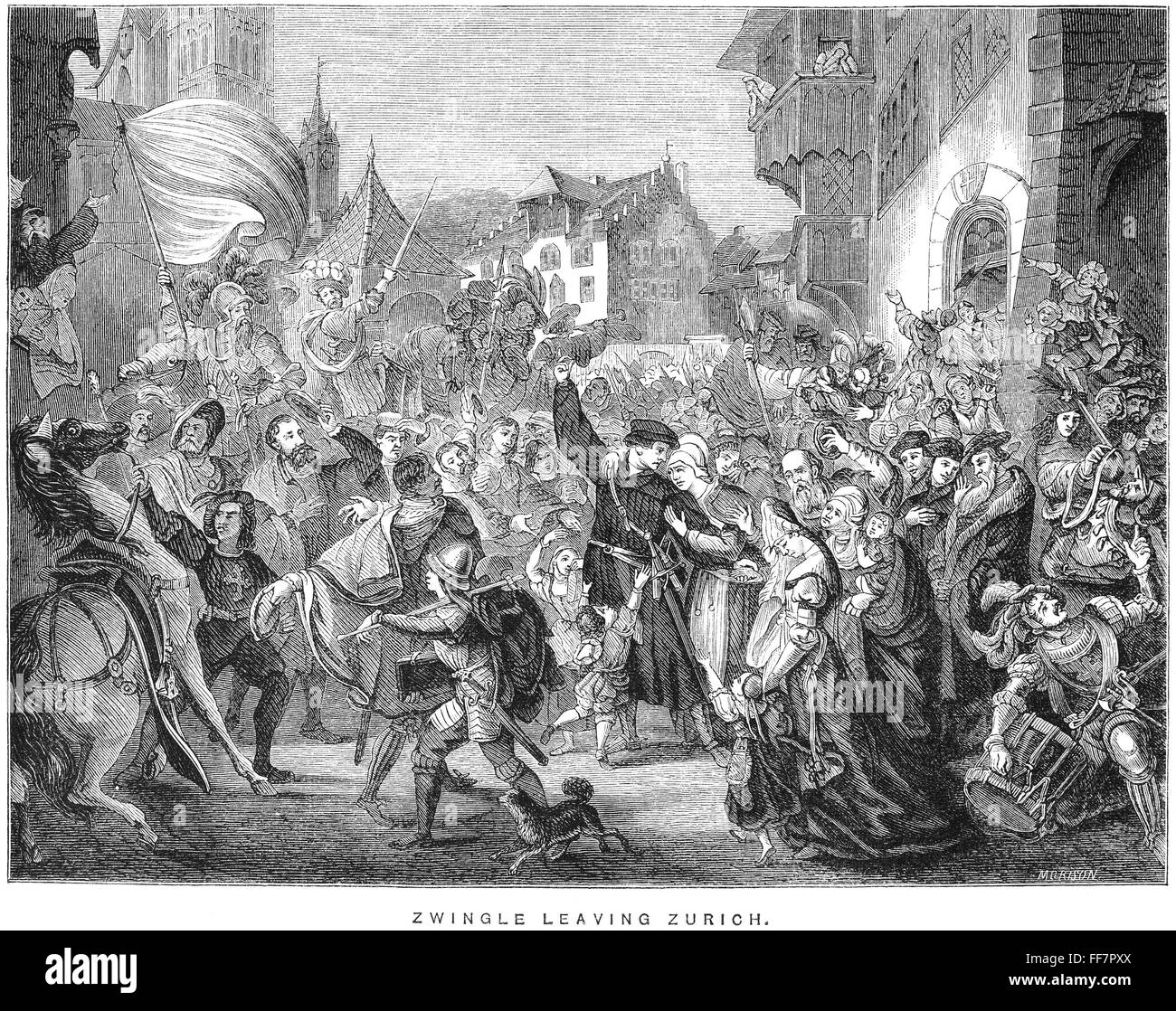 HULDREICH ZWINGLI /n(1484-1531). Swiss religious reformer. Zwingli ...